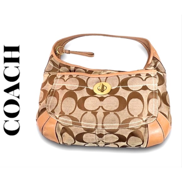 Coach | Bags | Coachsold Large Signature Logo Crescent Shape Shoulder ...